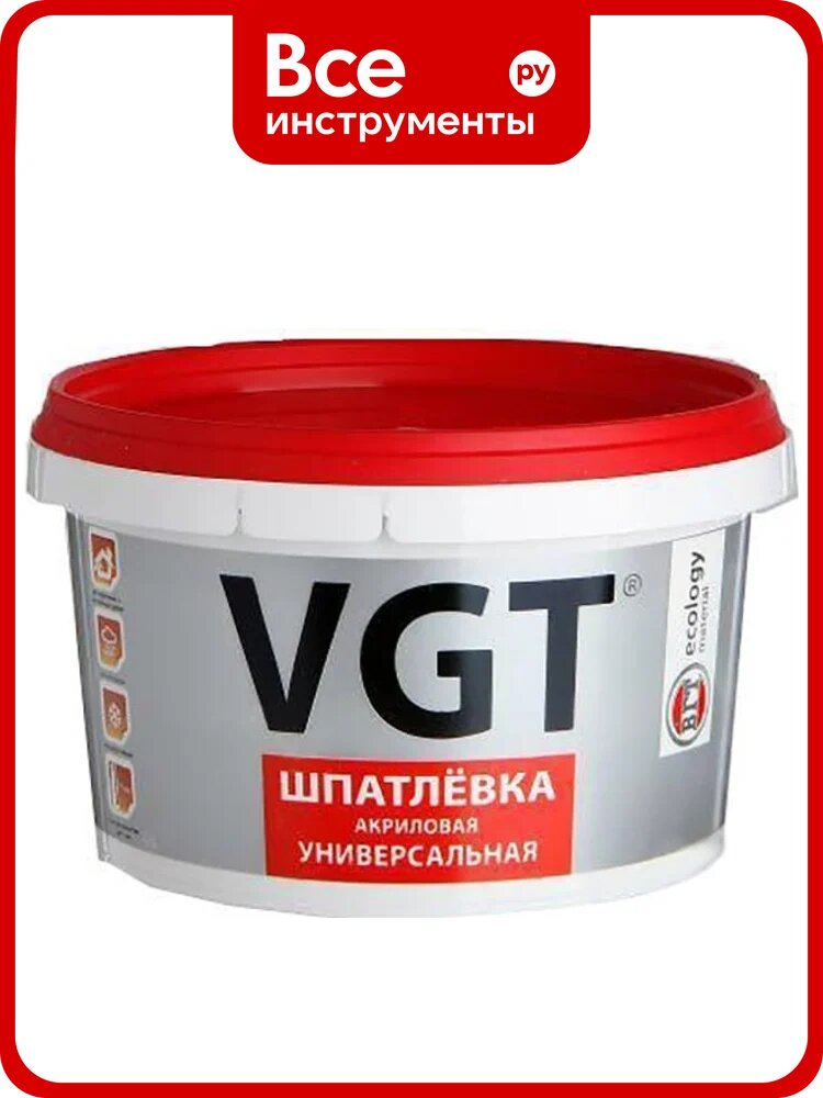 Акриловая универсальная шпаклевка 3,6 кг для наружних и внутренних работ VGT 55220