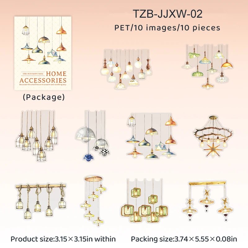 Винтаж набор наклеек PET для декорирования TZB-JJXW-02