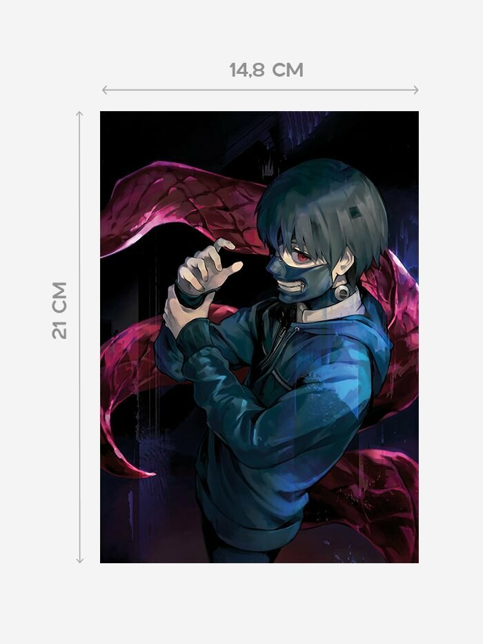 Блокнот А5 Аниме Токийский гуль Tokyo Ghoul, на кольцах, в точку