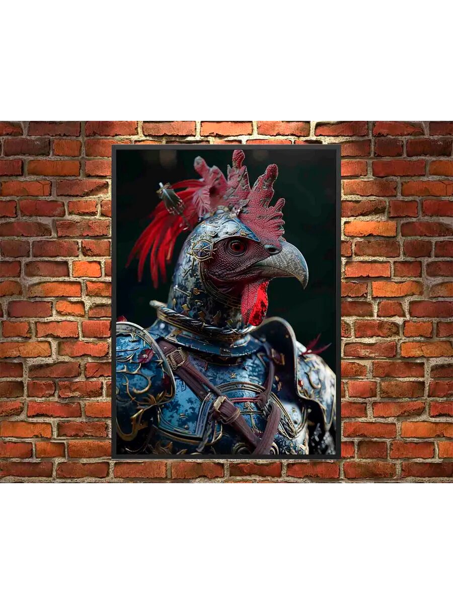 Рыцарь-курица-птица 1, Плакат 30x42см