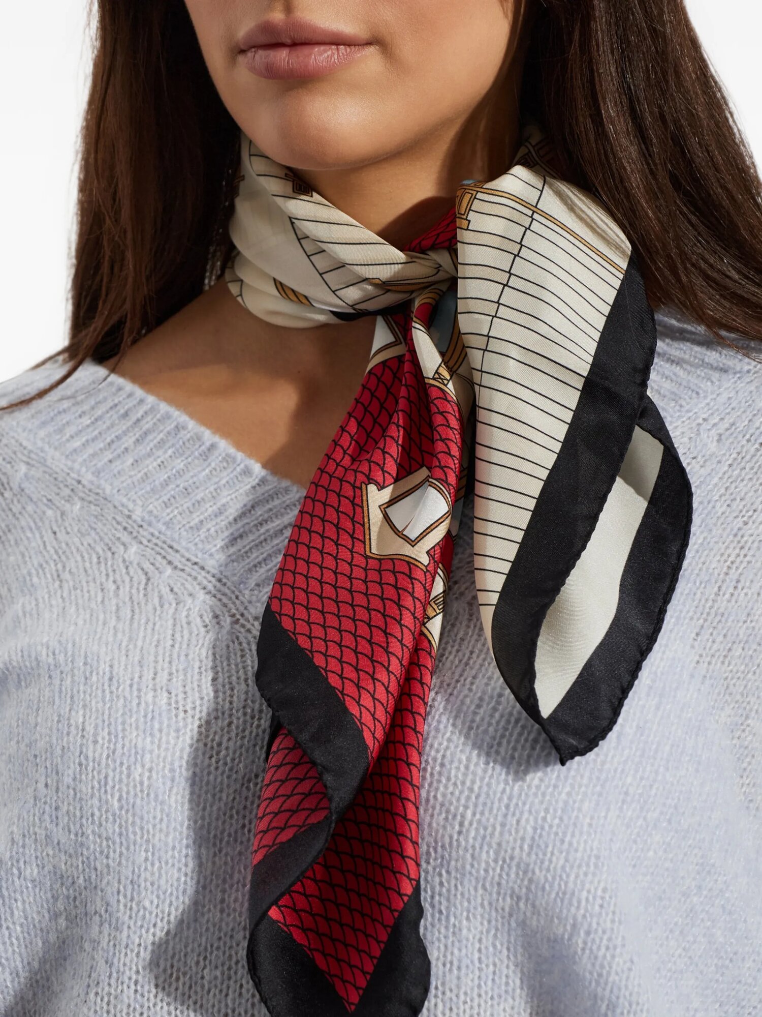 Шарф MOSCHINO Architectural-print silk scarf для девочек — фото 1