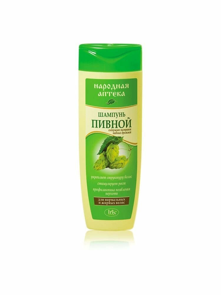 Iris Cosmetic Шампунь пивной нормальных и жирных волос, 400 мл