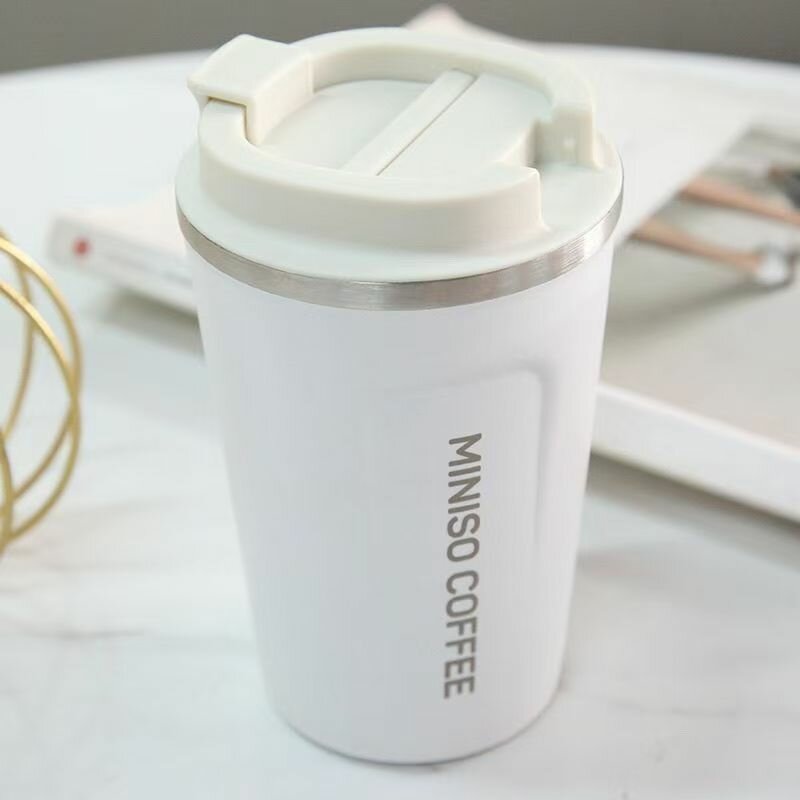 Термокружка MINISO COFFEE, нержавеющая сталь, с крышкой, 350 мл