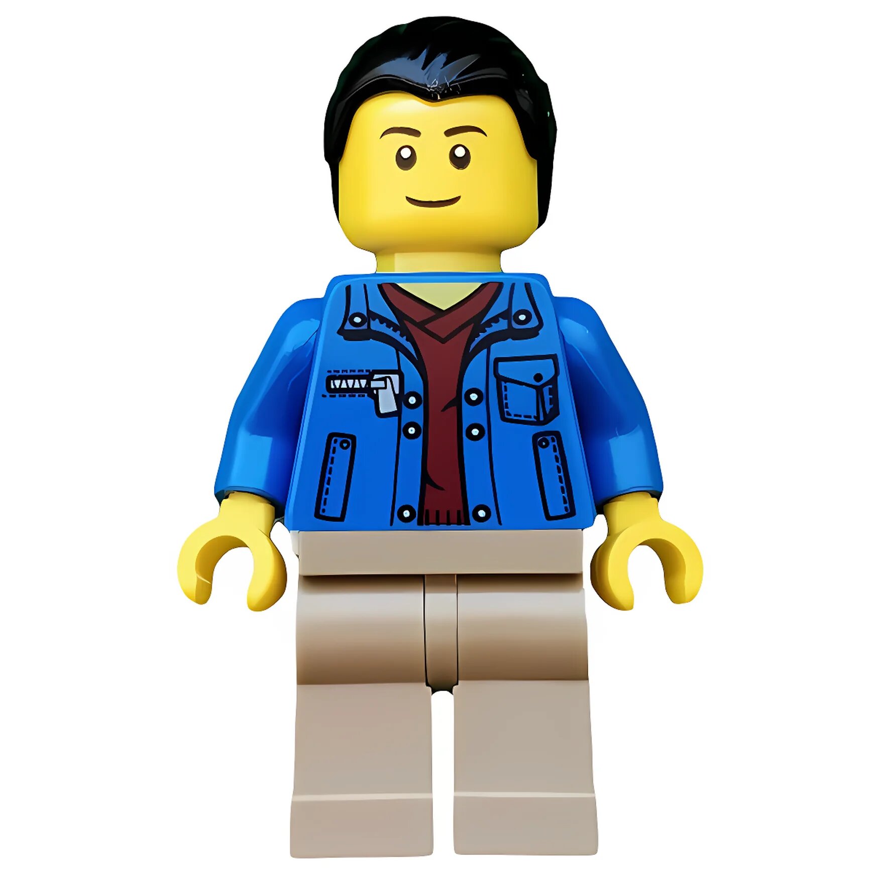 Минифигурка Lego City Blue Jacket over Dark Red V-Neck Sweater, Dark Tan Legs cty0511 U