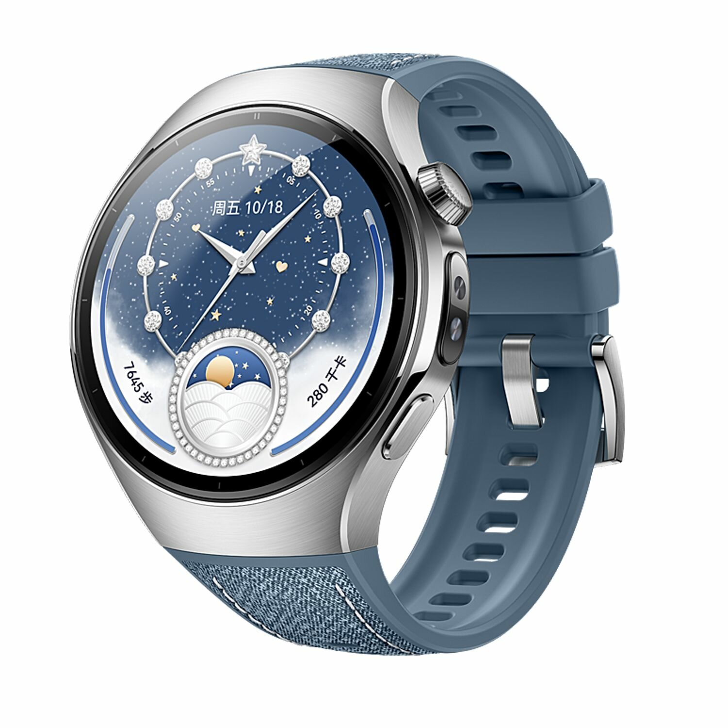 Подходит для Huawei Watch 5, 46 мм кожаный + силиконовый ремень, памятная модель 10-летия