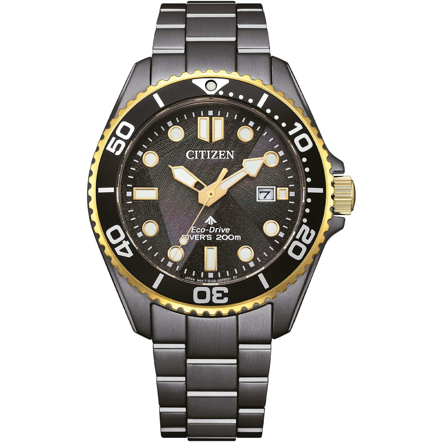 CITIZEN - BN0264 - 53E - Водолазные часы Diver's Eco Drive 200 м 40 мм Light в черном цвете, ограниченная серия.