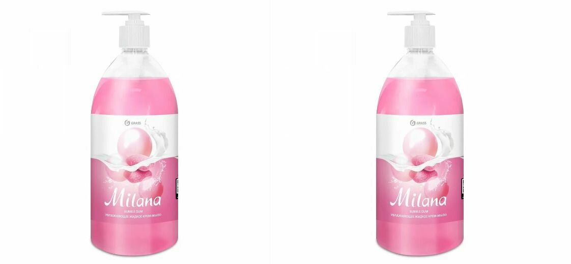 Grass Жидкое крем-мыло Milana Fruit bubbles, 1000 мл, 2 шт