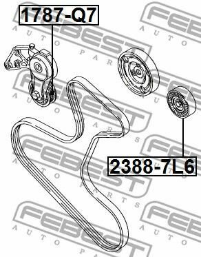 Ролик обводной комплект AUDI Q7 VW Touareg 02-10 FEBEST 2388-7L6