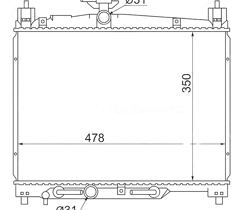 Радиатор SAT TY000W10-SZ Toyota Vitz 99-05 / Echo 99-05