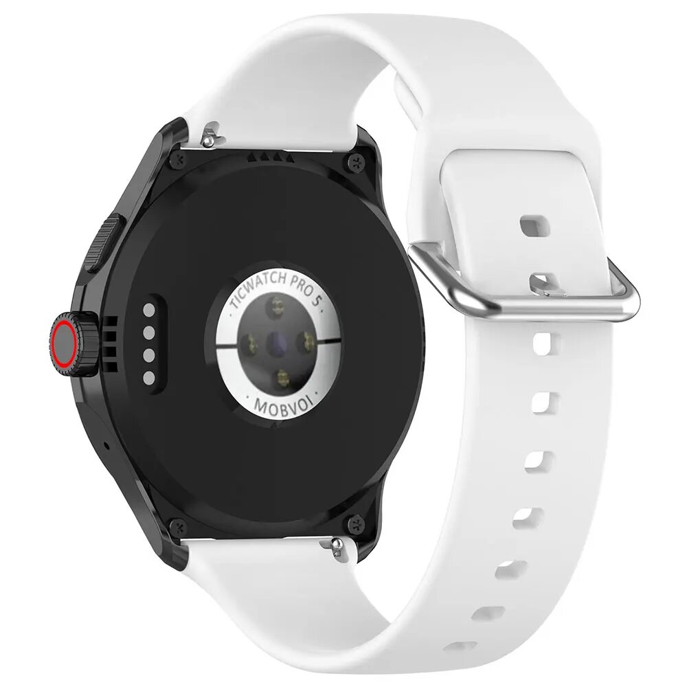 TicWatch Pro 5 Белый силиконовый ремешок 24 мм