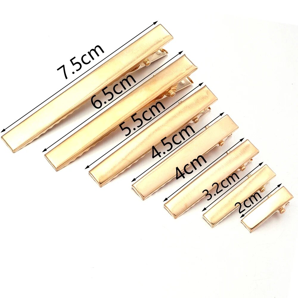Металлические заколки-крокодилы, 50шт, KC gold, 3.2cm
