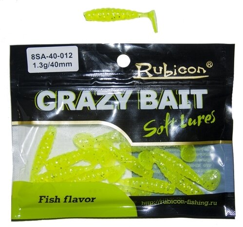 Съедобная силиконовая приманка RUBICON Crazy Bait SA 1.3g, 40mm, цвет 012