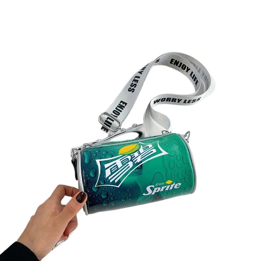 Сумка-ведро Sprite, зеленая, из полиуретана, с плечевым ремнем — фото 1