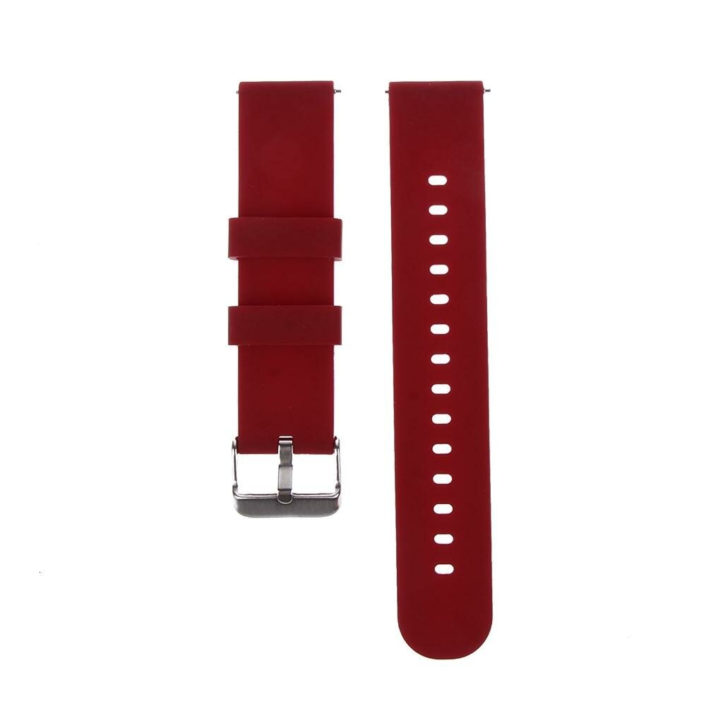 Силиконовый регулируемый ремешок для умных часов, Кларет - 20mm