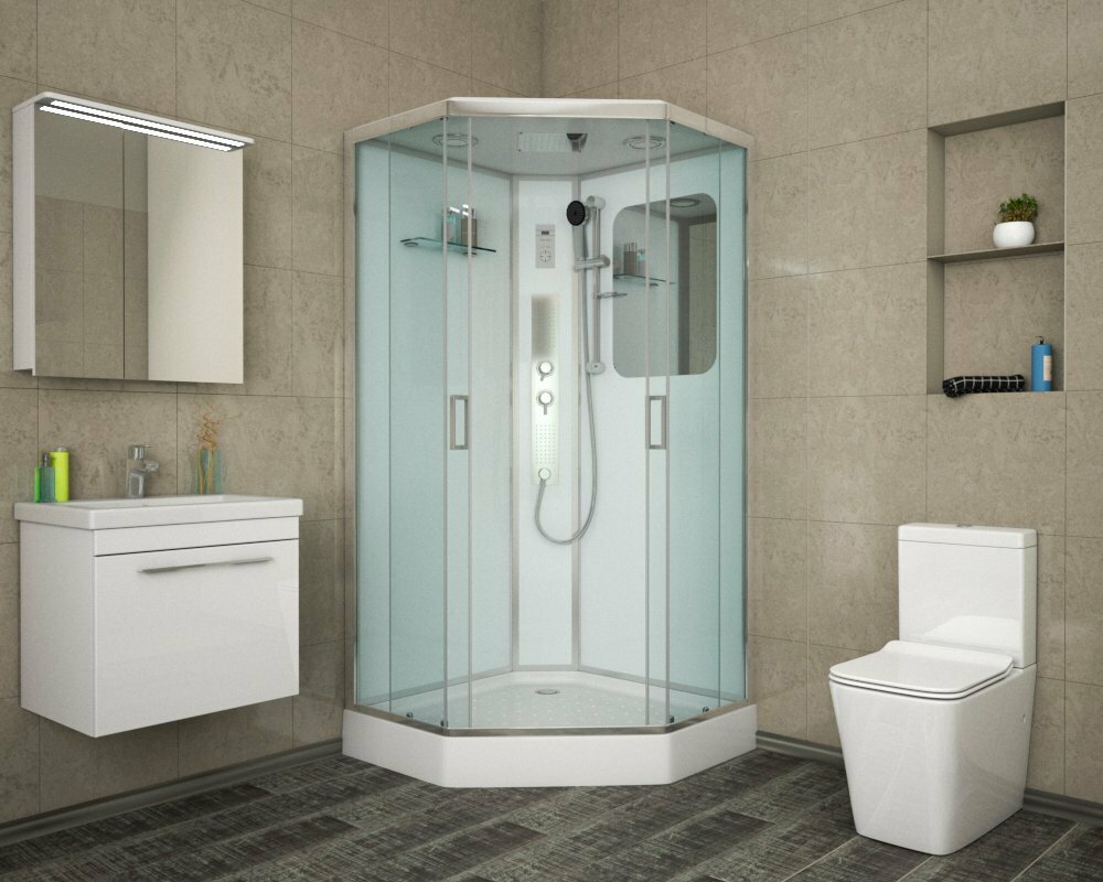 Душевая кабина Niagara NG-6002-01GD (1000х1000х2200) низкий поддон (16 см) стекло прозрачное