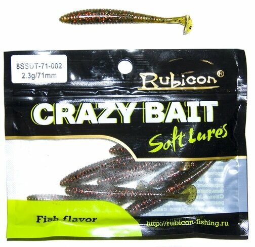 Съедобная силиконовая приманка RUBICON Crazy Bait SSDT 2.3g, 71mm, цвет 002