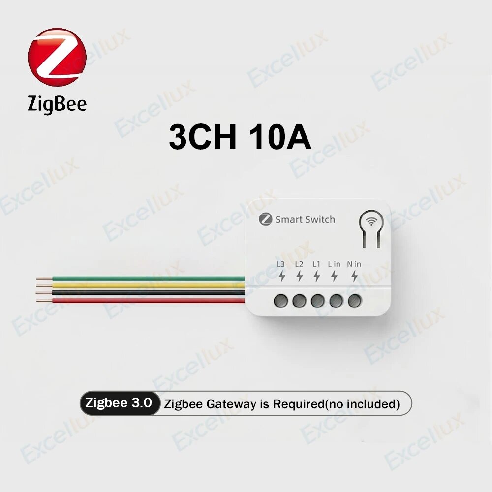 Excellux Мини-умный выключатель Zigbee 16А 1 канала 3CH 10A