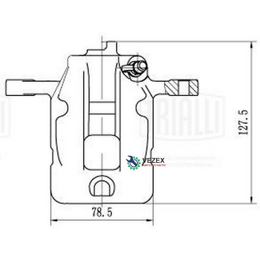 TRIALLI CF 202801 Суппорт торм. для а/м Hyundai Santa Fe (00-)/Trajet (00-) зад. лев. d=38мм (CF 202801)