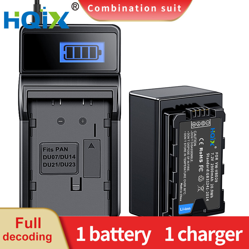 HQIX для Panasoinc HC-BS1H PV100 HC-X2 MDH3 MDH2 X20 AJ-PX270 PX280MC PX285MC PX298MC UPX360MC камера VW-VBD29 зарядное устройство Аккумулятор