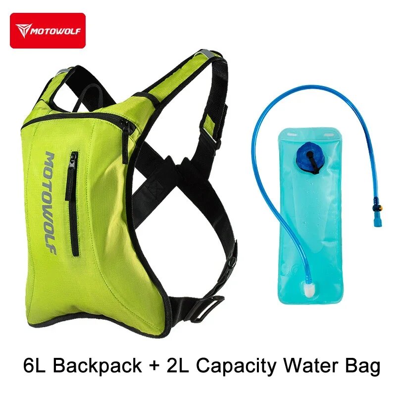 Рюкзак-гидратор Motowolf 6L, 2L, Fluorescent Green