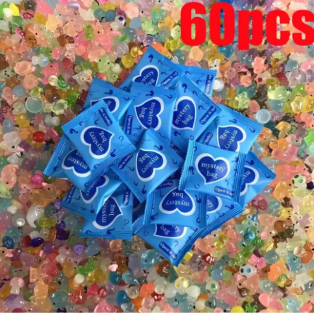 60шт Мини фигурки животных и грибов светятся в темноте