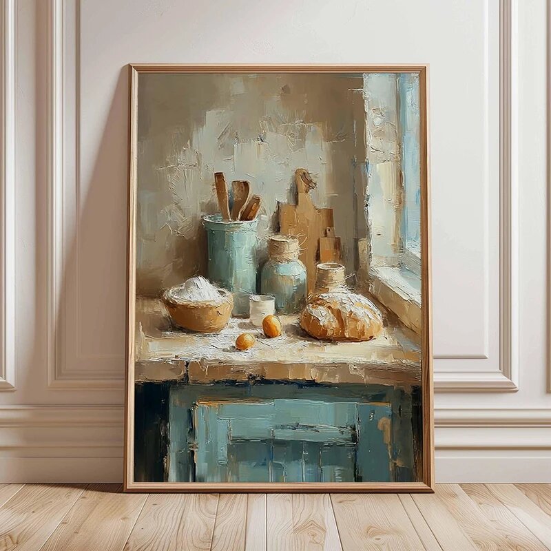 Натюрморт с хлебом, холст 20x30см, Q0123-22