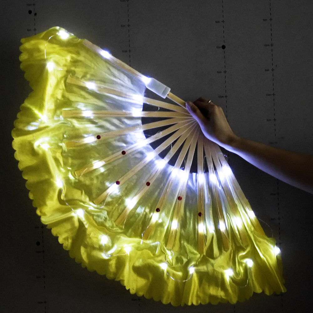 LED Танцевальный Веер 10 дюймов Желтый Основной Холодный Белый Свет для Выступления