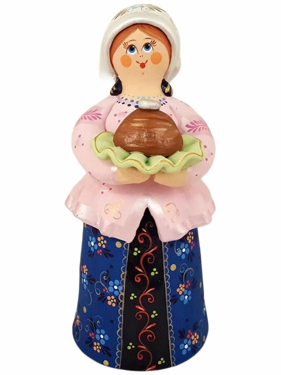 Барышня с хлебом и солью, Ковровская глиняная игрушка, ручная авторская работа