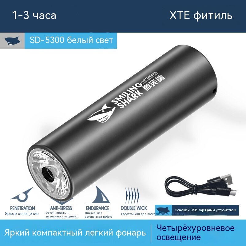 Мини фонарик ABS, мощный, портативный, USB зарядка, для кемпинга и дома