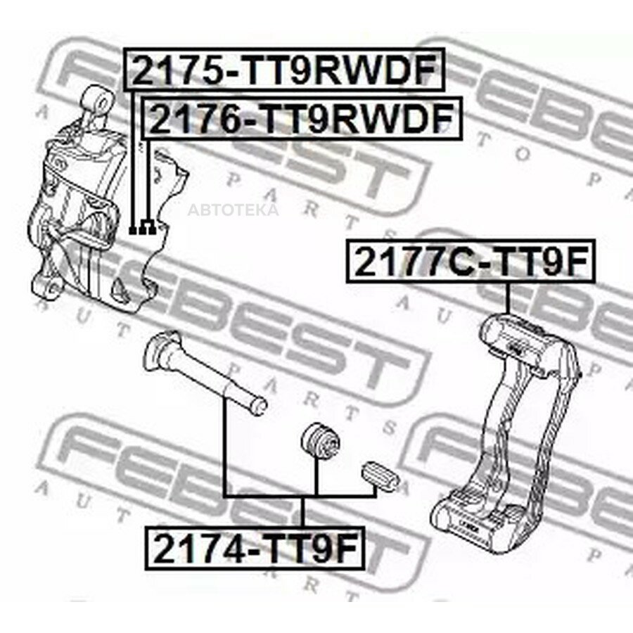 Скоба суппорта FORD TRANSIT 06- пер. FEBEST 2177CTT9F