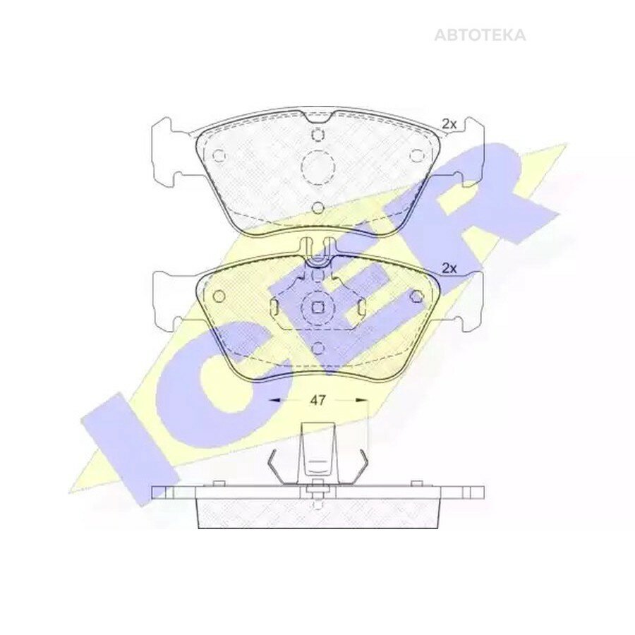 Колодки тормозные дисковые ICER 181115 передн, MERCEDES-BENZ: C-CLASS 93-00, C-CLASS 96-01, CLK 97-02, CLK 98-02, E-CLASS 95-02, E-CLASS 96-03, SLK 96-04