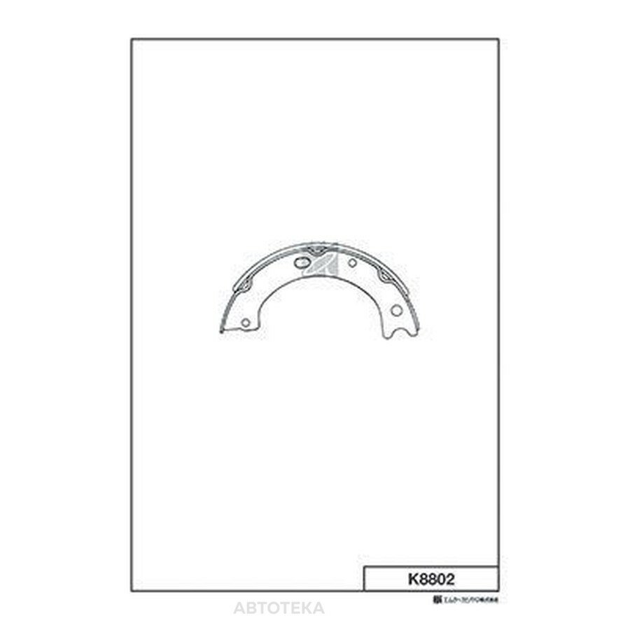 Колодки тормозные барабанные парковочные KASHIYAMA K8802 NI Safari 160/161 80-87 Y60 87-97 Y61 97-, Atlas H40 86-92, Civilian RGW40/RW40/RYW40 82-93; MZ Titan many 84-89; TO Coaster_R RX4-JFAT 96-;