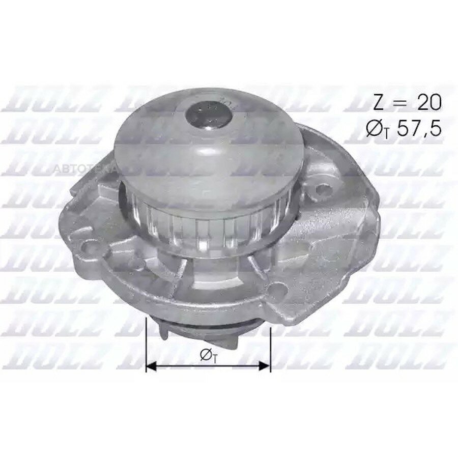 Помпа водяная пр-во Испания DOLZ S161 FIAT PUNTO, UNO, CINQUECENTO, TIPO 1.0-1.2I 84-98