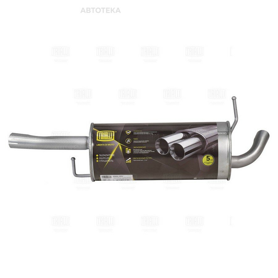 Глушитель FORD FIESTA (01-) 1.25I/1.3I/1.4I осн. (алюм. сталь) TRIALLI EMM1006