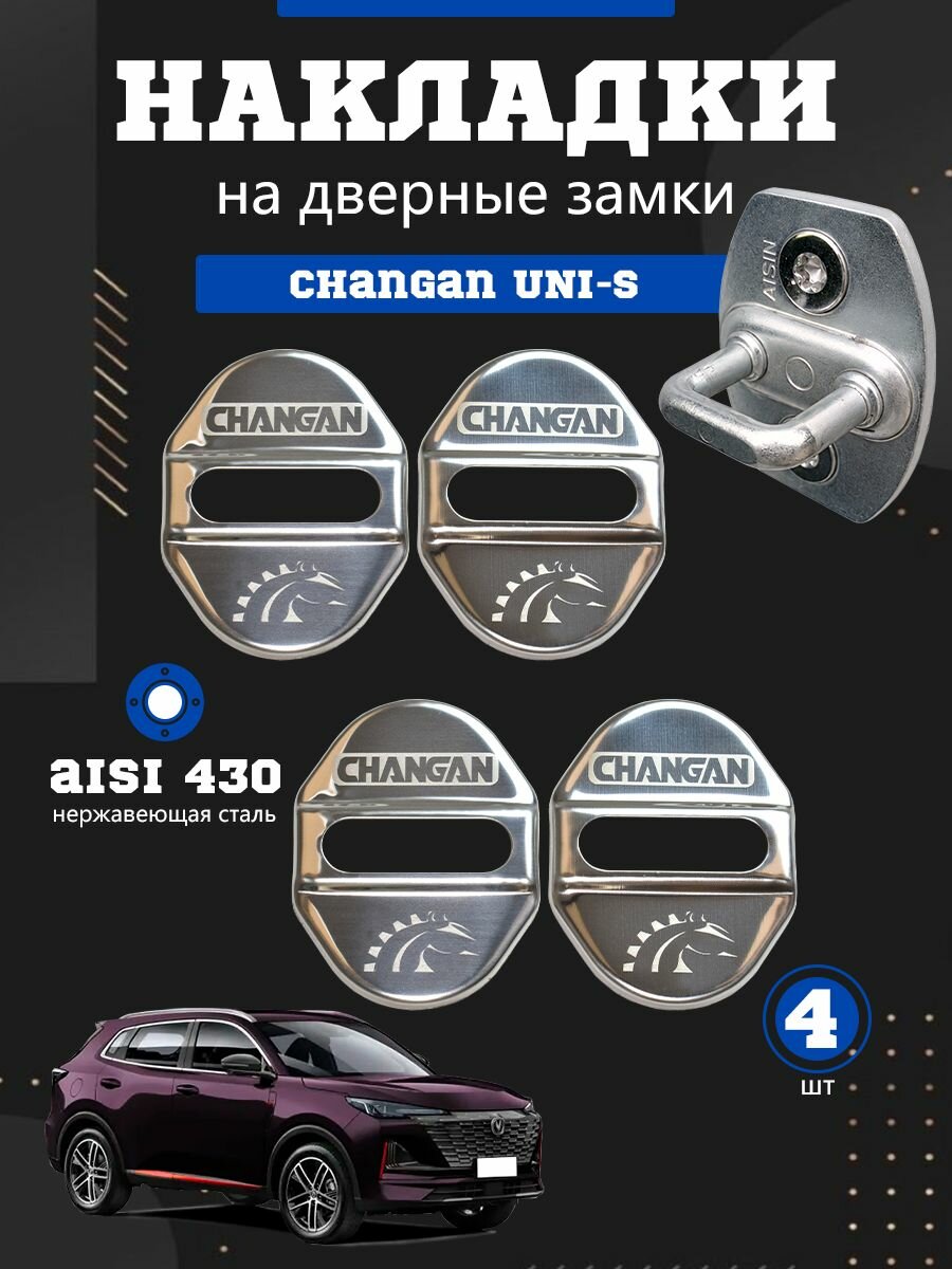 Нaклaдки на петли замков дверей для Changan UNI-S (2024-н. в.)