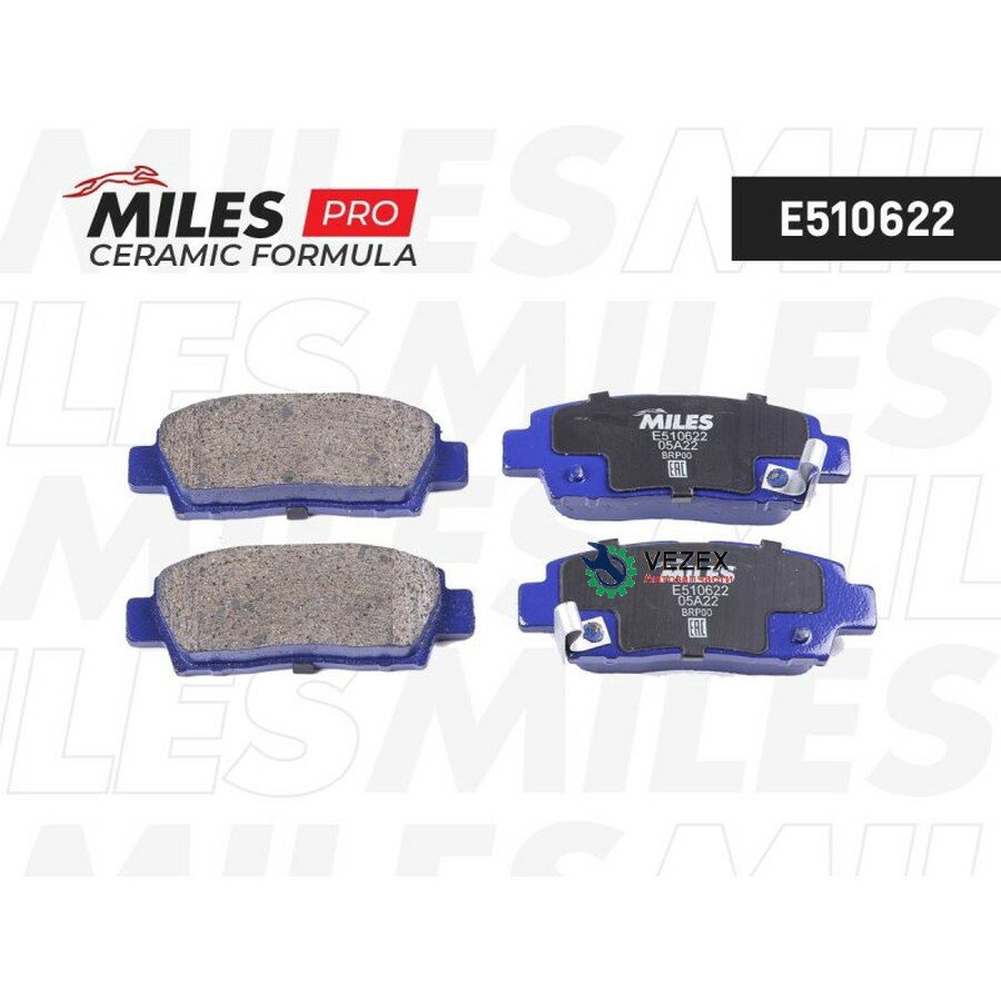 MILES E510622 Колодки тормозные задние (Смесь CERAMIC серия PRO) TOYOTA CHASER/CRESTA/MARK II 92-96/CROWN/AVALON 94-01 (HI-Q SP2022) E510622