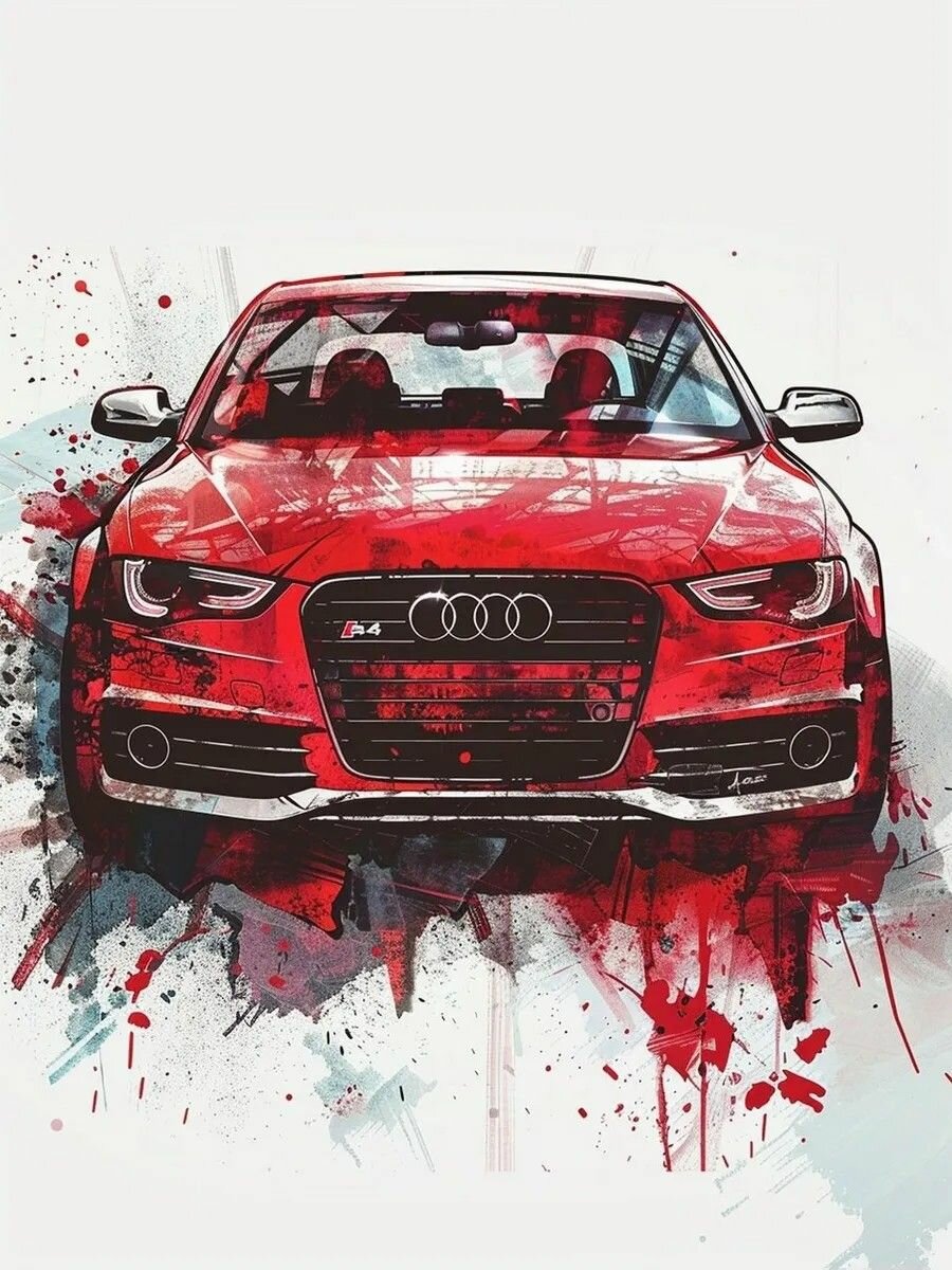 Постер Авто - Audi S4 (40х50 см)