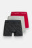 Трусы CALVIN KLEIN Trunk 3 PACK, комплект из 3 шт., размер L, красный/серый/черн...