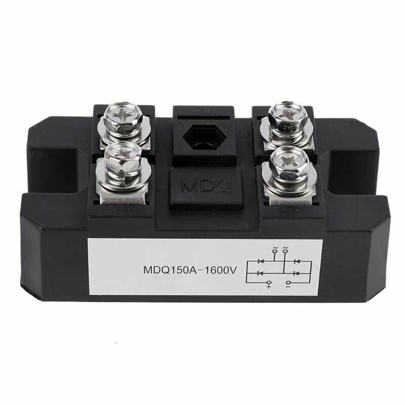 Однофазный диодный мостовой выпрямитель MDQ 150A 1600 В, Черный