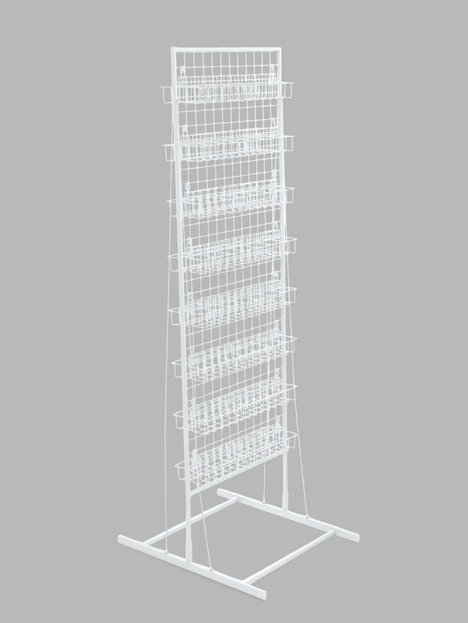 Стойка с сеткой, двухсторонняя, в комплекте 16 полок для семян, 63×49×183 см, цвет белый