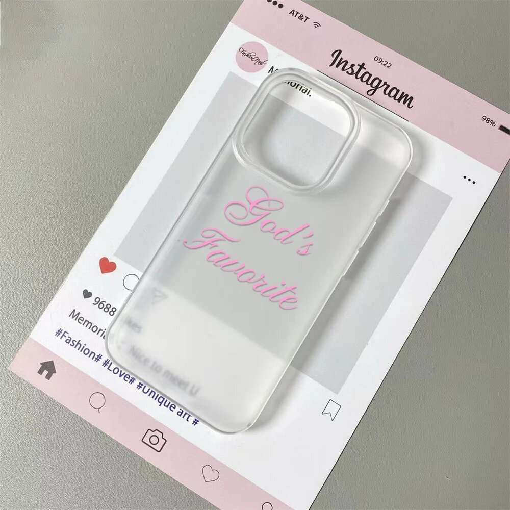 Чехол для телефона с надписью «Избранник Бога» (розовый) для iPhone 17, Style 1, For iPhone 17 Pro