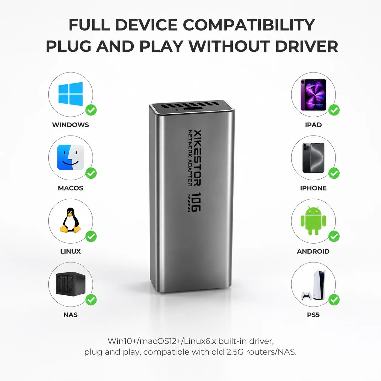 XikeStor Портативная сетевая карта USB 10GbE