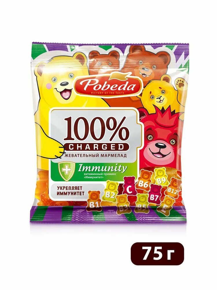 Мармелад Победа вкуса жевательный "Чаржед" "Иммунити", 75 г