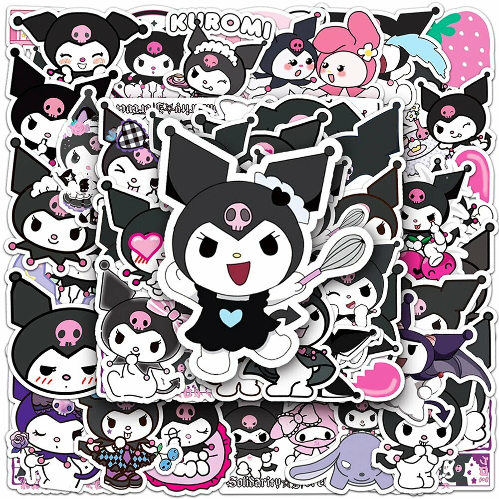 Наклейки Sanrio Kuromi В Стиле Аниме-граффити, 10/30/50 Шт, Мультяшные Наклейки Для Скейтбордов, Телефонов, Багажа