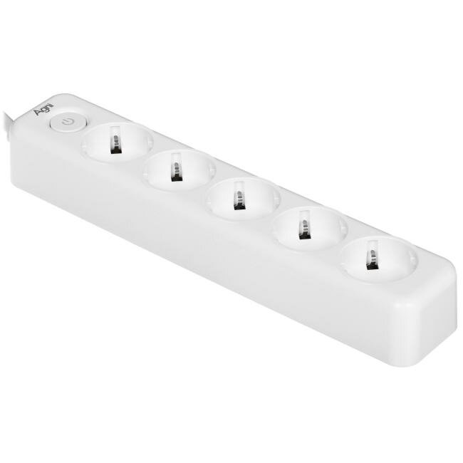 Сетевой фильтр AGNI TP-FD5E, 3м, белый [tp-fd5e-3m-white]