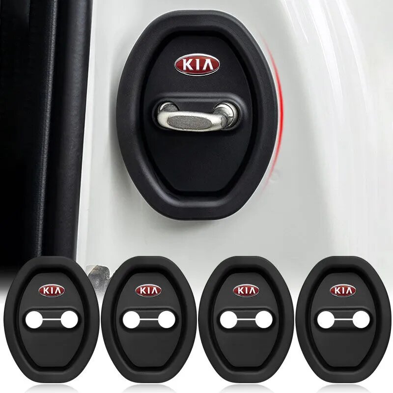 4 шт Kia (Киа) черн силиконовый предохранитель двери автомобиля крышка