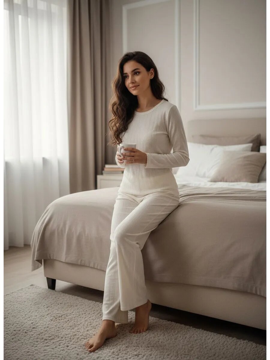 Пижама H&M, размер S, кремовый