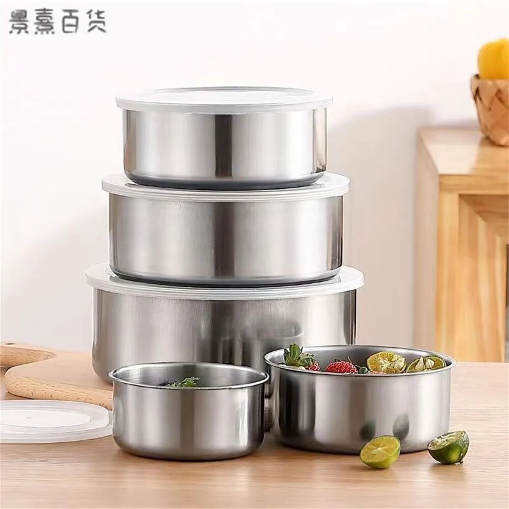 Салатник "5 шт" 280 мл, 450 мл, 730 мл, 1080 мл, 1580 мл 1 шт серебристый