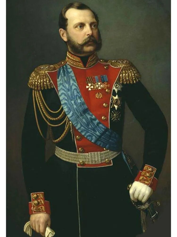 Картина "Портрет императора Александра II от Франца Ксавера Винтерхальтера. Холст, 50 х 70CM" 50x70 см