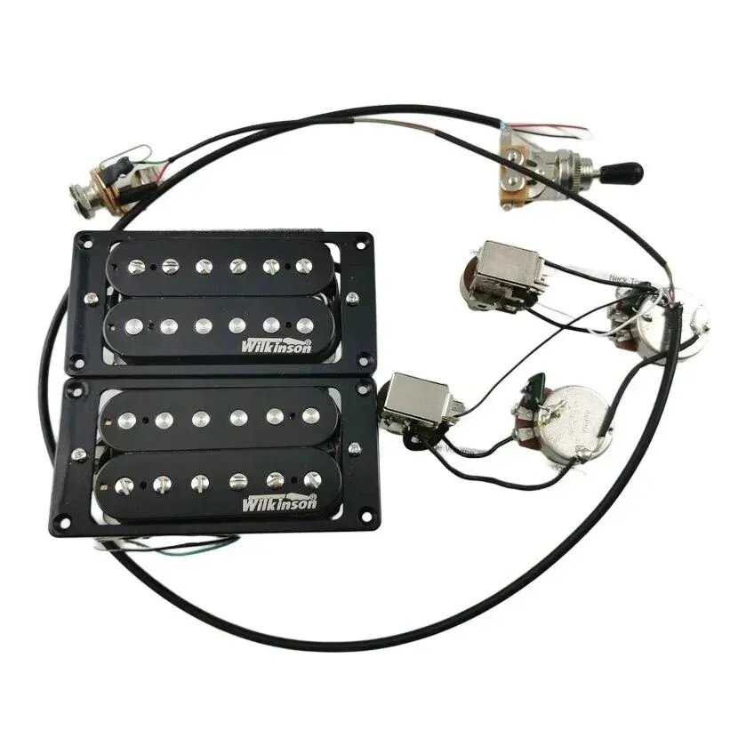 Звукосниматель для электрогитары Wilkinson Ainico5 Humbucker 4C с пуш-пул переключателем, жгут проводов